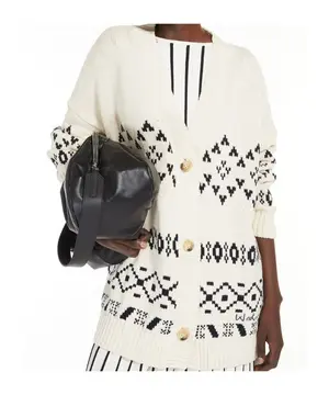 Max Mara Acacia Oversized Jacquard Knit Cardigan - White
