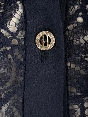 Max Mara Navy Flower Lace Dress
