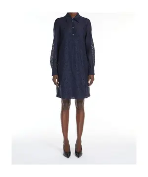 Max Mara Navy Flower Lace Dress
