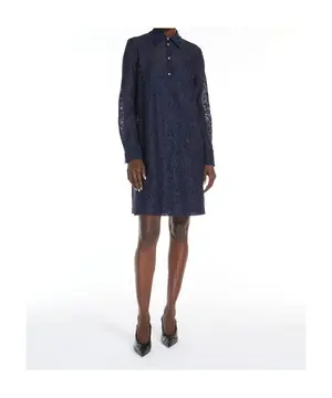 Max Mara Navy Flower Lace Dress