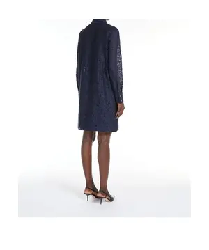Max Mara Navy Flower Lace Dress