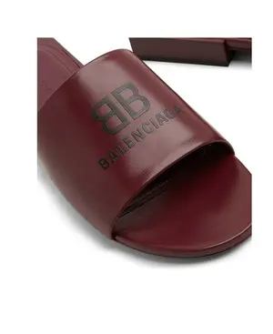 Balenciaga Logo Slides - Red
