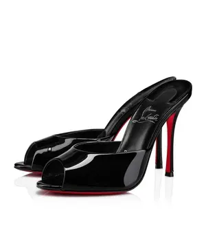CHRISTIAN LOUBOUTIN Peep-toe Mule Heeled Pumps - Black