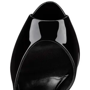 CHRISTIAN LOUBOUTIN Peep-toe Mule Heeled Pumps - Black