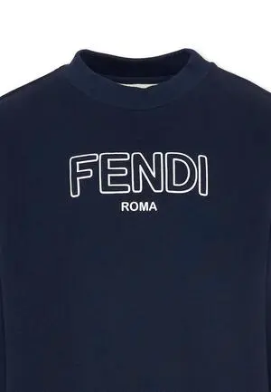 Fendi Roma Logo Detail Sweatshirt - Blue