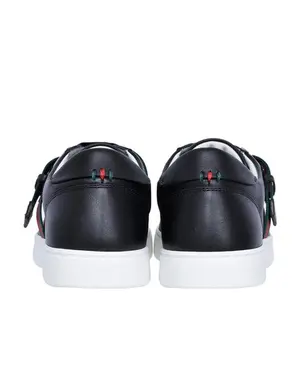 Gucci Low Top Sneakers With Red And Green Stripe Detail