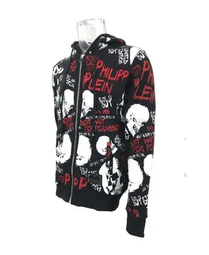 Philipp Plein Skull Print Zip-up Hoodie