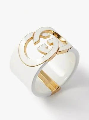 Gucci Interlocking G Resin Cuff Bracelet - White