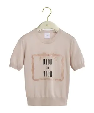 DIOR Dior "Dior By Dior" Logo Short Sleeve Sweater