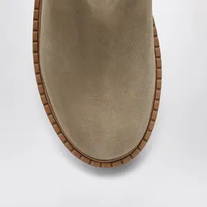 Prada Suede Slip-on Boots With Logo Detail - Emy