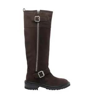VIA ROMA 15 Buckled Round-toe Boots