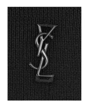 Saint Laurent Le Cassandre Logo Plaque Knitted Vest