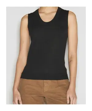 Saint Laurent Le Cassandre Logo Plaque Knitted Vest