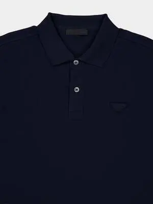Prada Triangle-patch Short-sleeved Polo Shirt