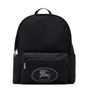 Burberry Logo Print Backpack - Black