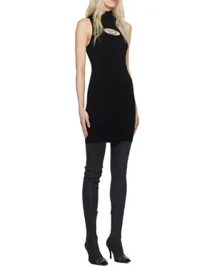 DIESEL® M-onerva Cut-out Logo Mini Dress - Black