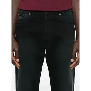 Prada Logo Plaque Straight-leg Jeans - Black