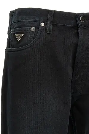 Prada Logo Plaque Straight-leg Jeans