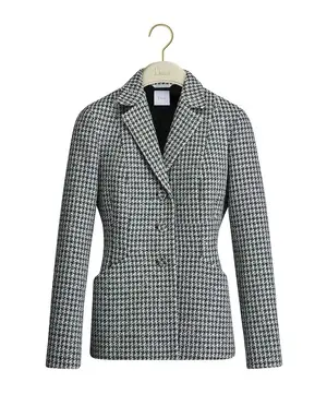 Dior Fitted Jacket With Houndstooth Pattern And Sequins