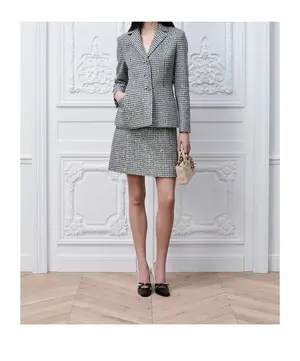 Dior Fitted Jacket With Houndstooth Pattern And Sequins