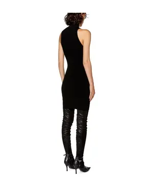 DIESEL® Cut-out Logo Ribbed Mini Dress