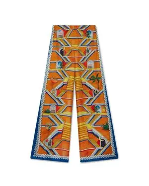 Casablanca Graphic-printed High-waist Wide-leg Trousers - Brown
