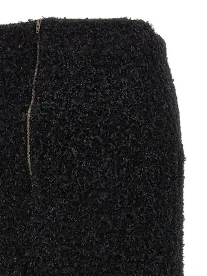 Balenciaga Tweed Midi Skirt With Slit Detail
