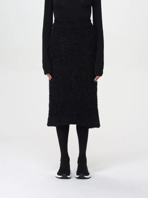 Balenciaga Tweed Midi Skirt With Slit Detail