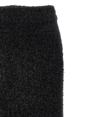 Balenciaga Tweed Midi Skirt With Slit Detail