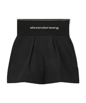 Alexander Wang Logo Waistband Shorts - Black