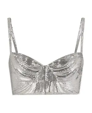 Rabanne Metallic Sling Top - Gray
