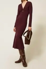 TWINSET Oval T Knitted Midi Dress - Red