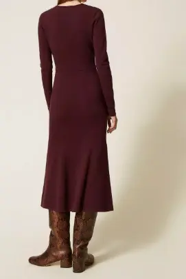 TWINSET Oval T Knitted Midi Dress - Red