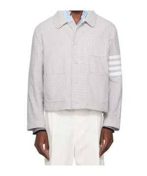 Thom Browne Unconstructed 4-bar Seersucker Jacket