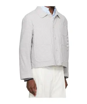 Thom Browne Unconstructed 4-bar Seersucker Jacket