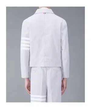 Thom Browne Unconstructed 4-bar Seersucker Jacket