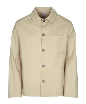 Dior Embroidered Workwear Jacket With Leather Logo Detail