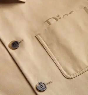 Dior Embroidered Workwear Jacket With Leather Logo Detail