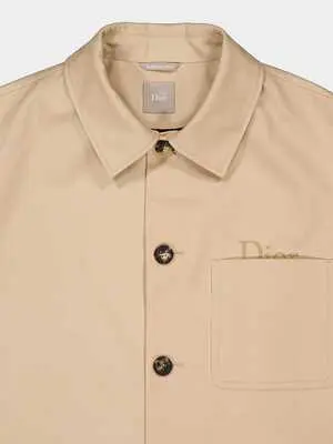 Dior Embroidered Workwear Jacket With Leather Logo Detail