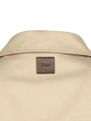 Dior Embroidered Workwear Jacket With Leather Logo Detail