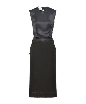 MAISON MARGIELA Sleeveless Midi Dress With Deconstructed Bodice - Black