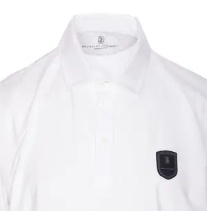 Brunello Cucinelli Logo Patch Straight Hem Polo Shirt