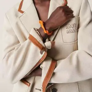 Miu Miu Logo Engraved Rope Bracelet - Orange