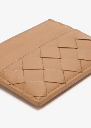 Bottega Veneta Intrecciato Credit Card Case - Brown