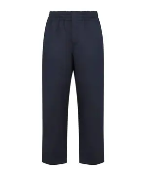 Bottega Veneta Silk And Cotton Twill Elasticated Straight Leg Trousers - Black