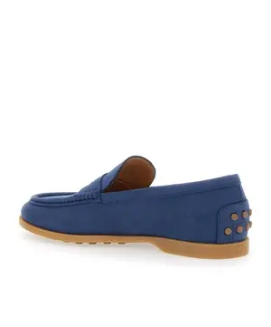 TOD'S Logo Embossed Slip-on Loafers - Blue