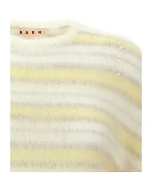 Marni Fuzzy Wuzzy Striped Crew Neck Sweater - Multicolor