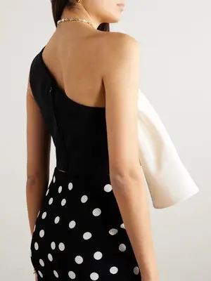 Carolina Herrera One-shoulder Ruffled Silk Top