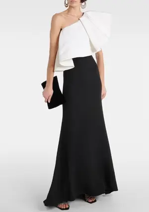 Carolina Herrera One-shoulder Ruffled Silk Top