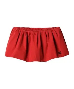 Miu Miu Poplin Miniskirt - Scarlet